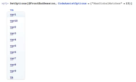 Front End Make Complete Selection To Show More Items Mathematica