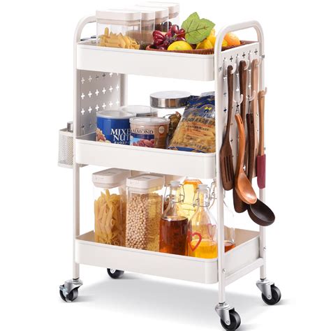 Kingrack Stainless Steel Utility Cart With Wheels Metal Rolling Cart And Reviews Wayfair