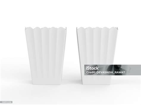 화이트 빈 빈 팝콘 상자 고립 된 흰색 배경 3 차원 일러스트 레이 션에 서식 파일을 모의 종이 봉투에 대한 스톡 사진 및 기타 이미지 Istock