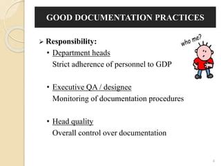 GMP GOOD DOCUMENTATION PRACTICES PPTX