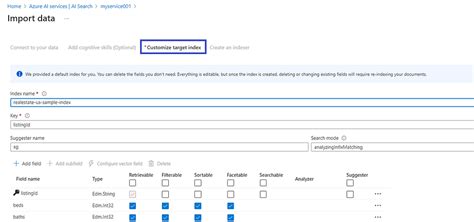 how to create an index in azure ai search