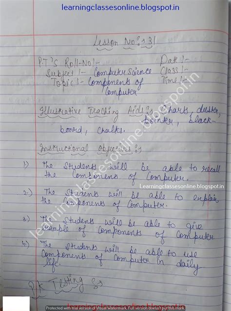 Lesson Plan For Computer Science For B Ed On Categories Of Computer Artofit