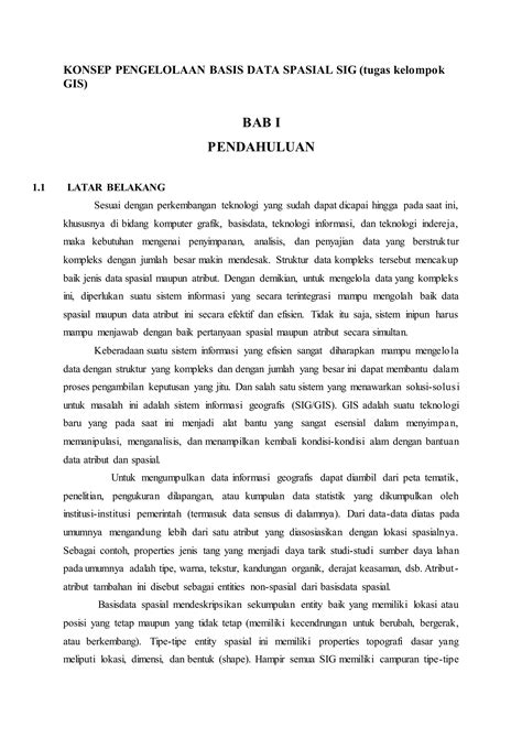 konsep pengelolaan basis data spasial sig pdf