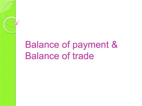 balance of payment