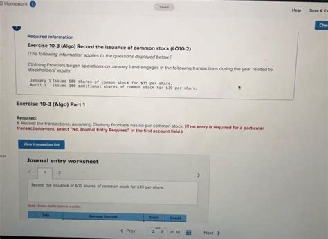 solved required information exercise 10 3 algo record the