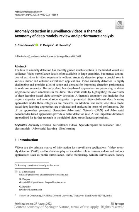 Anomaly Detection In Surveillance Videos A Thematic Taxonomy Of Deep Models Review And