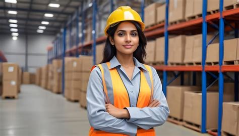 Portrait Indian Woman Worker Supervisor Smart Confident Look With