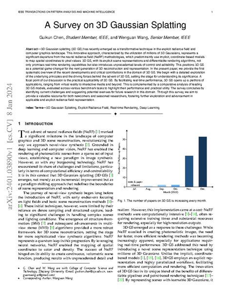 2401 Summary Computer Vision A Survey On 3d Gaussian Splatting