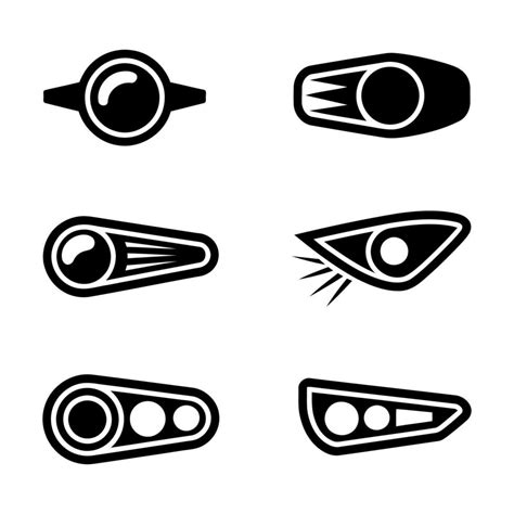 Collection Of Stylized Black And White Automotive Headlight Icons 68022350 Vector Art At Vecteezy