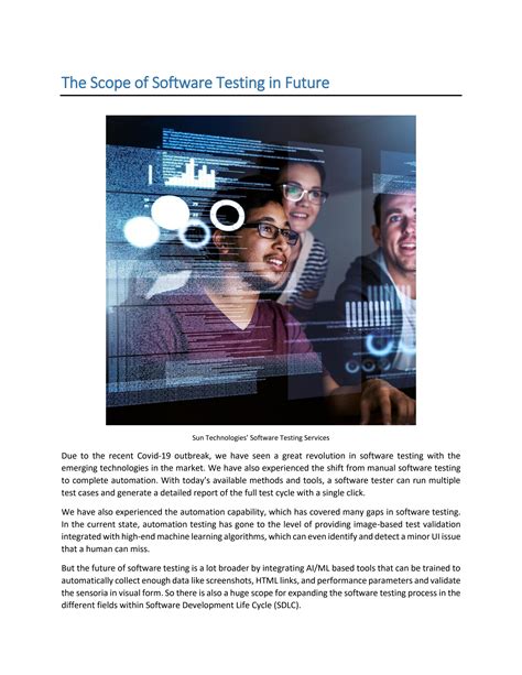 The Scope Of Software Testing In Future By Sun Technologies Issuu