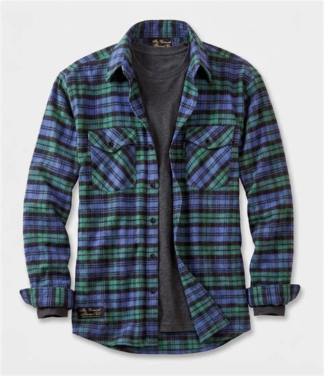 Easy Weight Mens Classic Flannel Shirt Black Watch Vermont Flannel