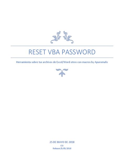 1652 vba password by apuromafo pdf microsoft excel visual basic