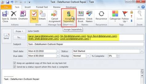 How To Batch Assign A Task To Multiple Persons Separately In Your Outlook
