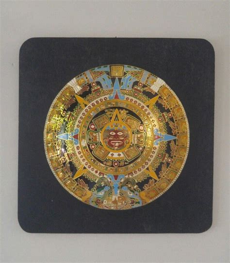 Aztec Calendar Solar Sun Stone Tenochtitlan Mesoamerican Art Metal