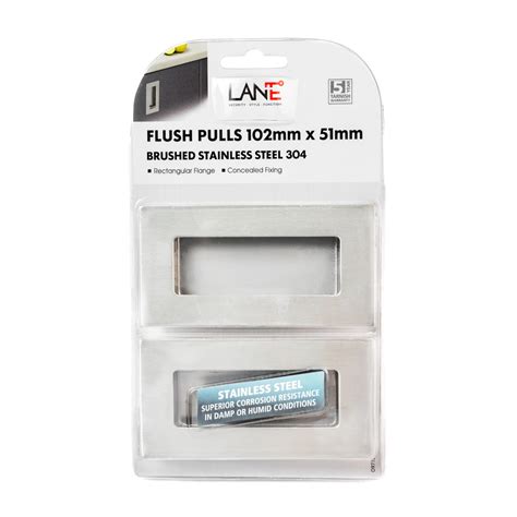 Flush Pull Rectangle Brushed Stainless Steel Lane Hardware