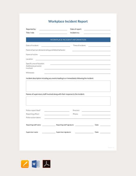 Incident Report 58 Examples Google Docs Pages DOC PDF