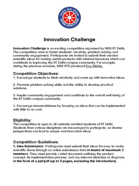 Innovation Challenge Pdf Creativity Innovation
