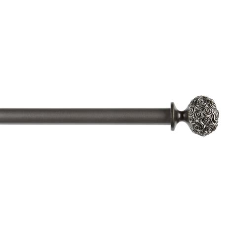 Exclusive Home Peony 66 In To 120 In Gunmetal Iron Single Curtain Rod