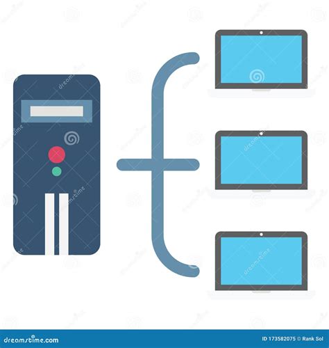 Network Server Color Vector Icon Which Can Easily Modify Or Edit Stock Illustration