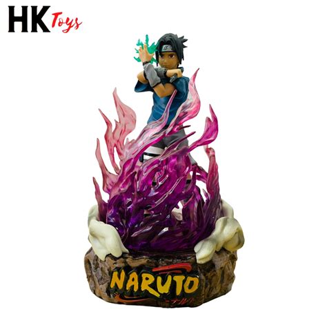 Super Cool Sasuke Model With Led On The Base 20cm High Weighs 900 Grams Naruto Figure With