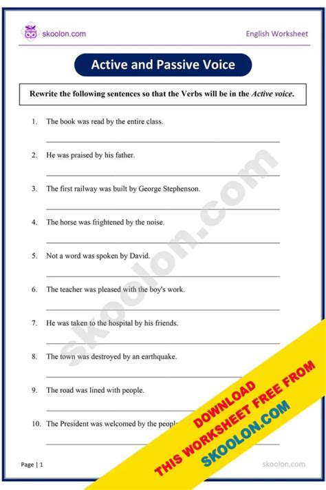 Active Passive Voice Exercise 7