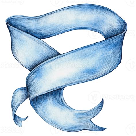Blue Ribbon Swirling In A Graceful Loop 49158785 Png