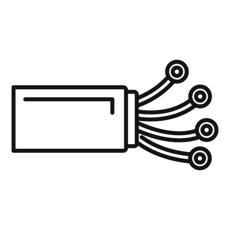 네트워크 서버 아이콘에 연결하는 광 케이블 프리미엄 벡터