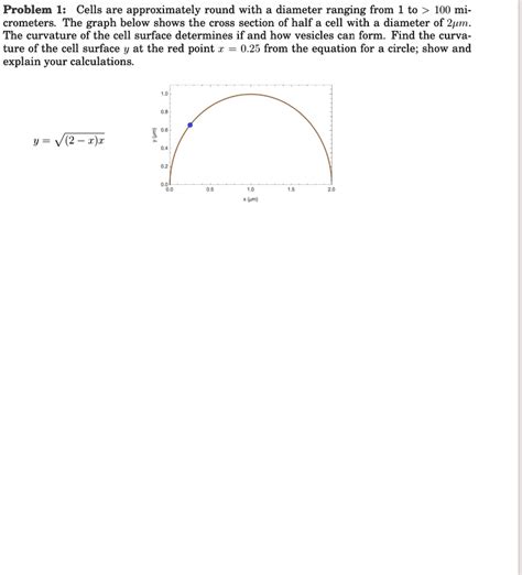 Problem 1 Cells Are Approximately Round With A Diameter Ranging From 1 To 100 Micrometers The