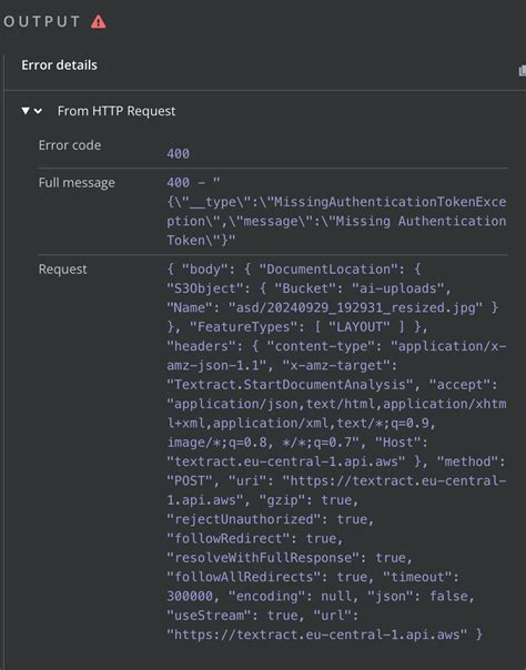 Missing Authentication Token Exception For Aws Custom Operation Questions N8n Community