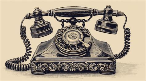 Vintage Rotary Dial Phone Premium Ai Generated Image