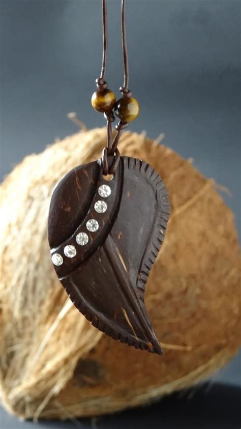 Henna Art Coconut Shell Pendant Jewelry Black Coconut Shell Pendant