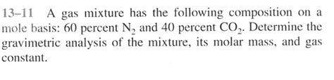 Solved A Gas Mixture Has The Following Composition On A Mole Chegg