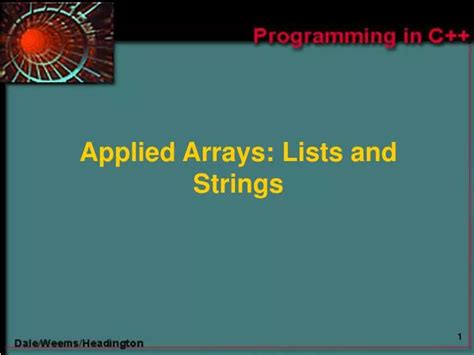 Ppt Applied Arrays Lists And Strings Powerpoint Presentation Free