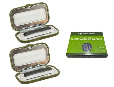 Highlander Solid Fuel Hand Warmer X 2 12 Charcoal Stick Refills Pocket