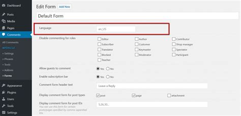 Comment Form Settings Wpdiscuz Wordpress Comment Plugin