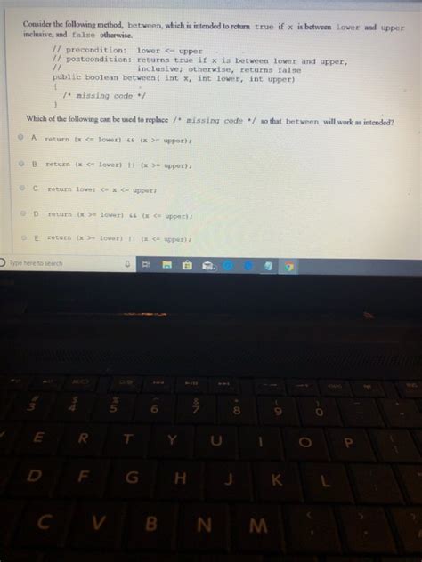 Solved Consider The Following Method Between Which Is Chegg