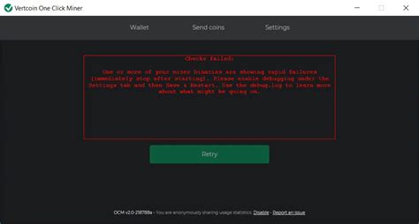 Vertcoin One Click Miner Issue Issue Vertcoin Project One Click Miner Vnext GitHub