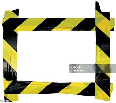 노란색 검은 색 주의 경고 테이프 통지 기호 프레임 수평 접착 스티커 배경 대각선 위험 줄무늬 신호 안전 주의 개념 고립 된 대형 상세한 클로즈업 오래된 풍화 그런지 패턴