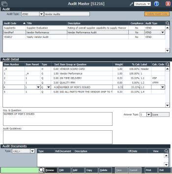 Audit Vendor Performance