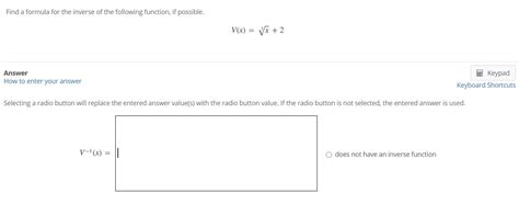 Solved Find A Formula For The Inverse Of The Following Chegg