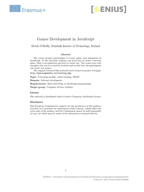 Games Development In Javascript Pdf Pixel Java Script