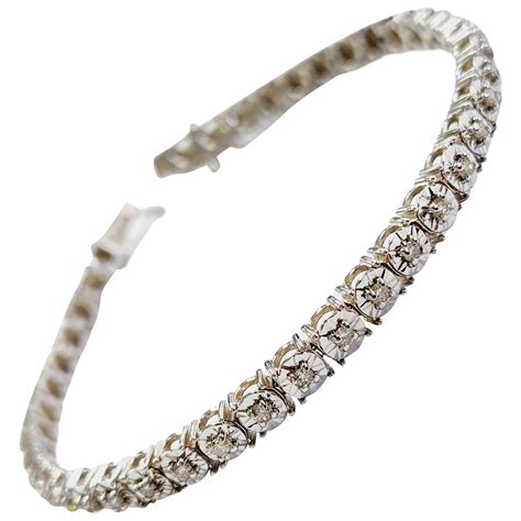 115 Carats Diamond Cut Miracle Illusion Tennis Bracelet 14 Karat White