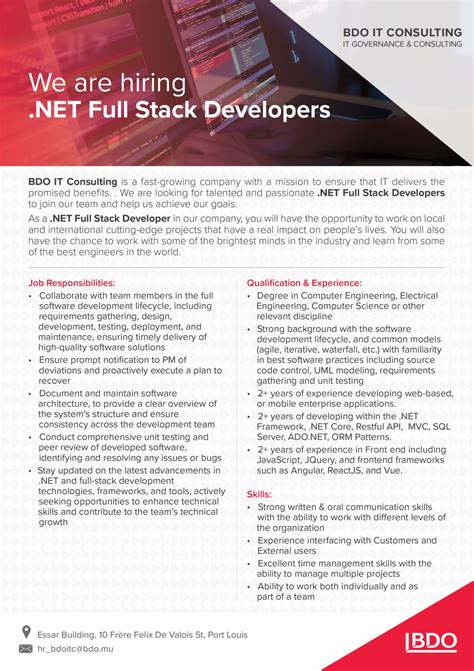 Bdo It Consulting On Linkedin Dotnet Fullstack Fullstackdeveloper