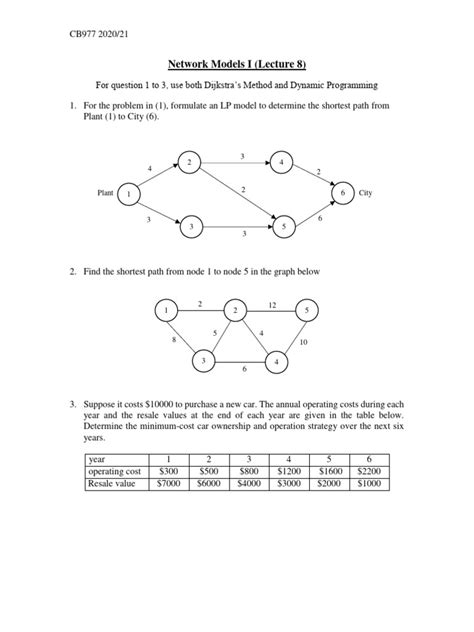 Seminar 8 - Network Models I (Exercise) | PDF | Graph Theory | Algorithms And Data Structures