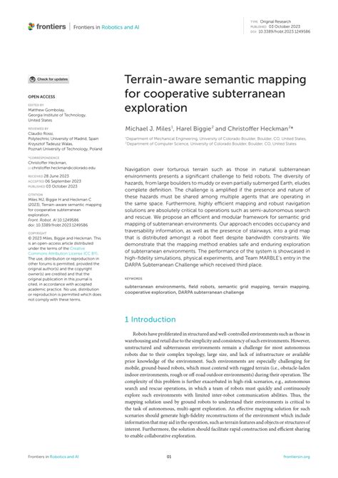 pdf terrain aware semantic mapping for cooperative subterranean