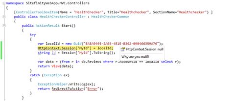 My First Mvc Widget And Null Session State Sitefinity General Discussions Progress