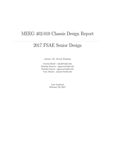 2017 Fsae Chassis Pdf Suspension Vehicle Composite Material