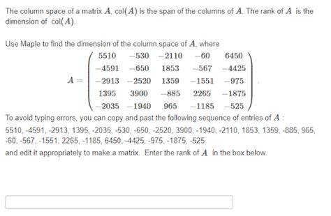 The Column Space Of A Matrix A Col A Is The Span Of Chegg