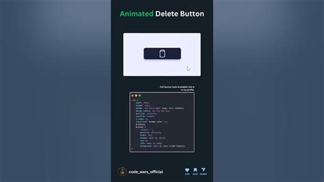 Animated Delete Button 🗑️ Shorts Css Coding Html Ui Ux Trending