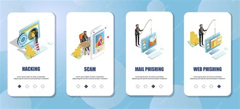 Premium Vector Cyber Crimes Mobile App Onboarding Screens Vector Template
